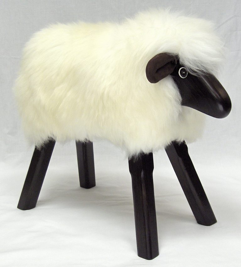 Ivory Fleece Lamb Footstool - The Rocking Sheep Company